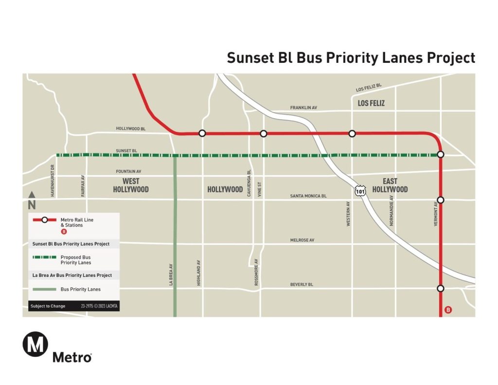 Sunset Bl Bus Priority Lanes - LA Metro
