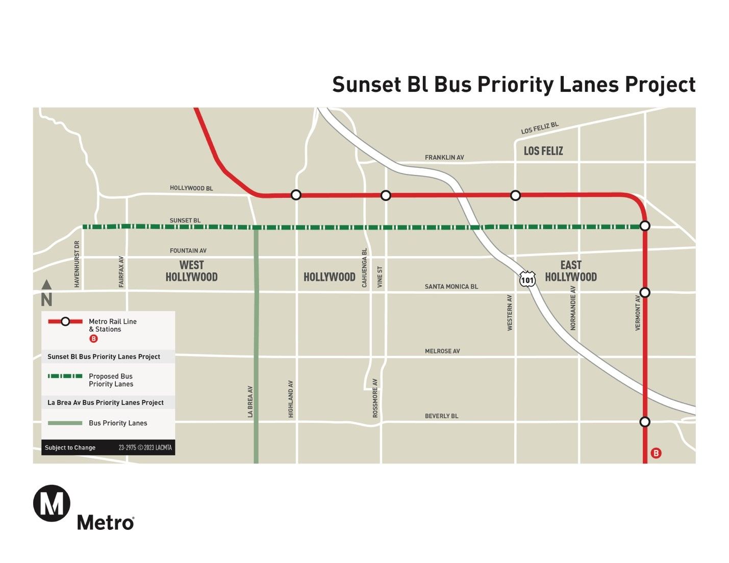 Sunset Bl Bus Priority Lanes - LA Metro